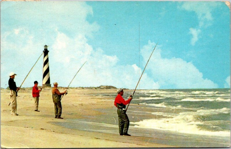 North Carolina Cape Hatteras Surf Fishing With Cape Hatteras Lighthouse ...
