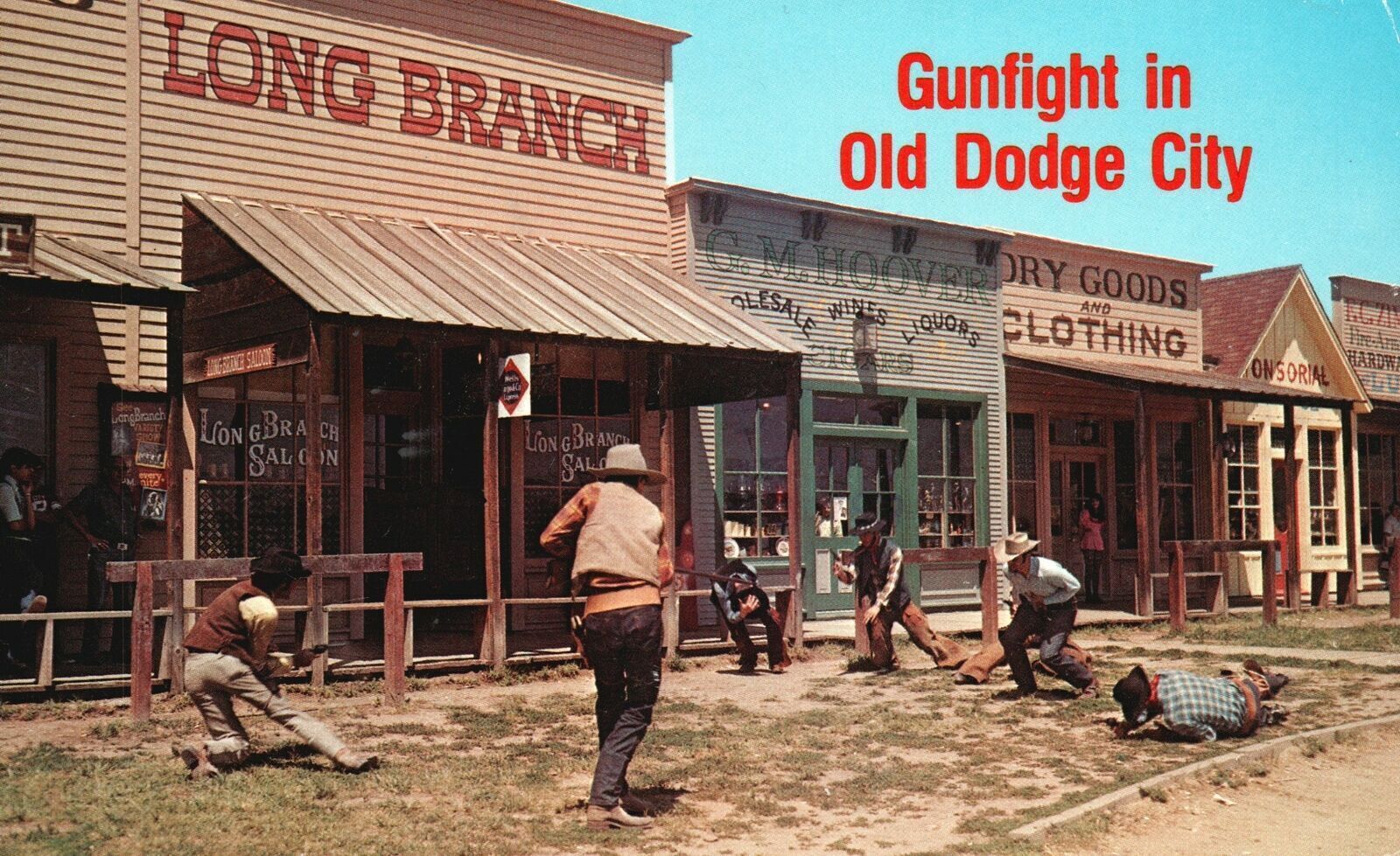 Vintage Postcard 1976 Gun Fight In Old Dodge City Historic Front Street ...
