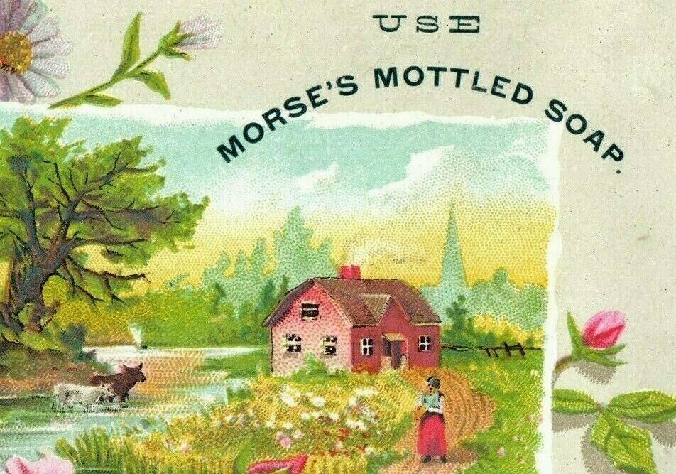 1885 Morse's Mottled Soap Country House Scene Cattle P213 | Ephemera ...