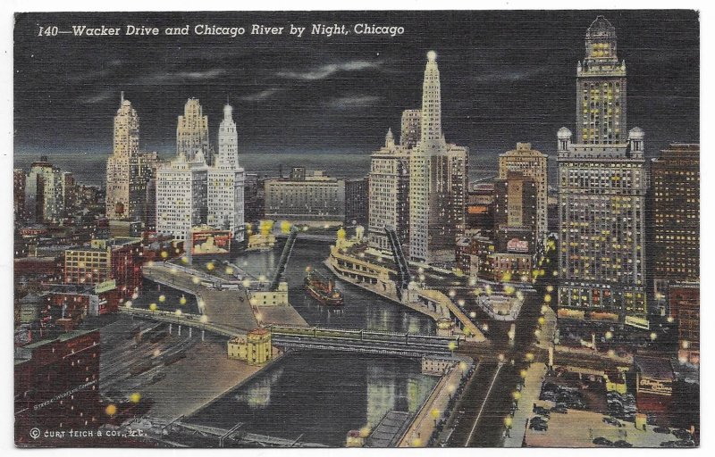 Chicago, Illinois to Wheeling, West Virginia 1948 Post Card Wacker ...