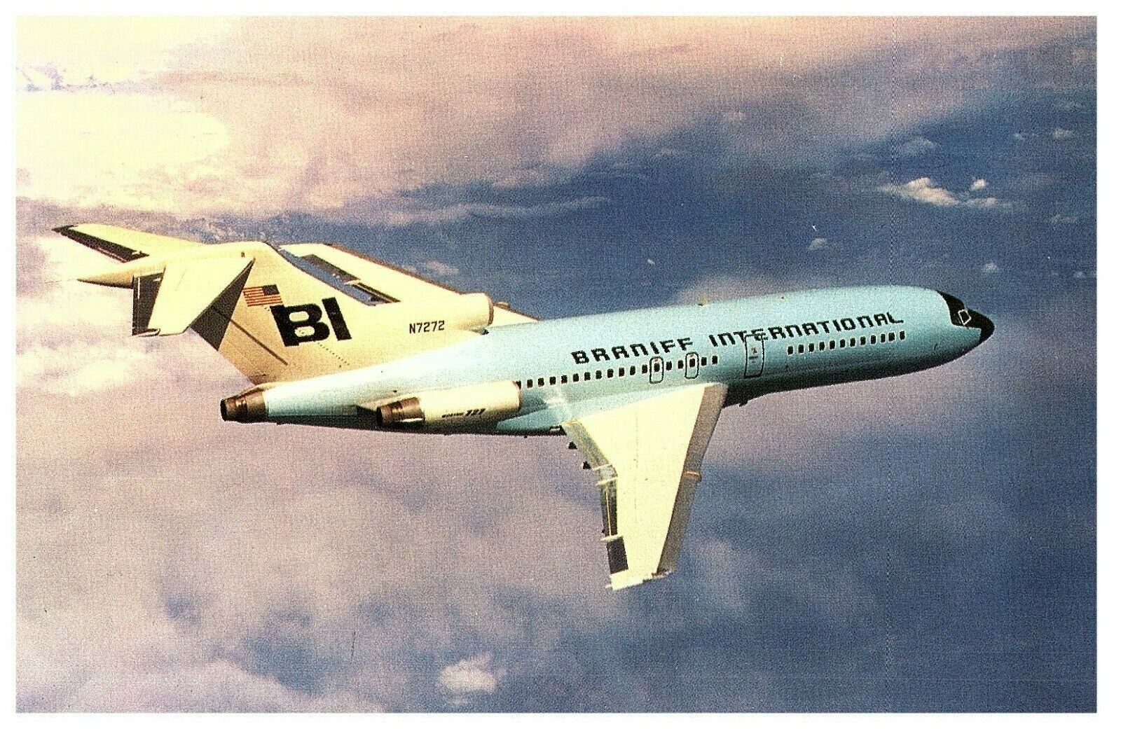 Braniff International Boeing 727-27C Pastel Blue End of Plain Plane ...