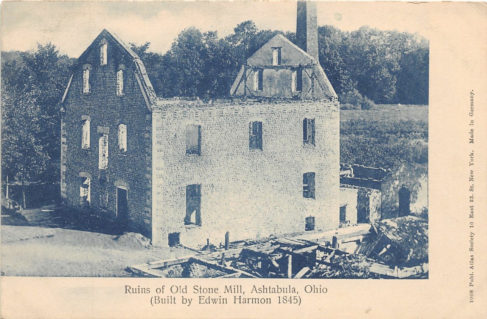 J26/ Ashtabula Ohio Postcard c1910 Ruins old Stone Mill Edwin Harmon ...