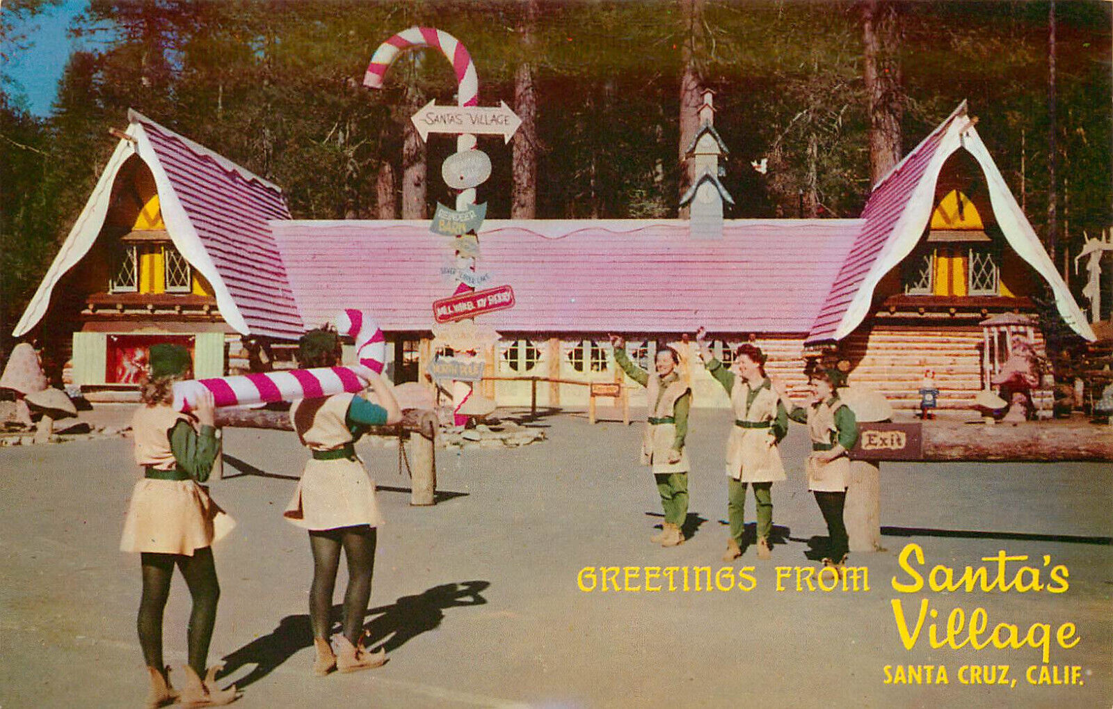 Vintage Postcard Greetings From Santa's Village Santa Cruz CA Entrance ...