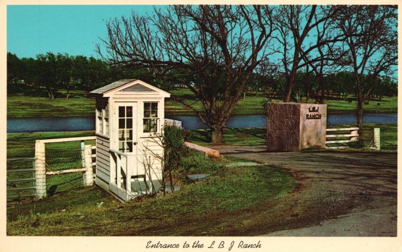 Vintage Postcard Entrance To The LBJ Ranch Home Stonewall Texas TX ...