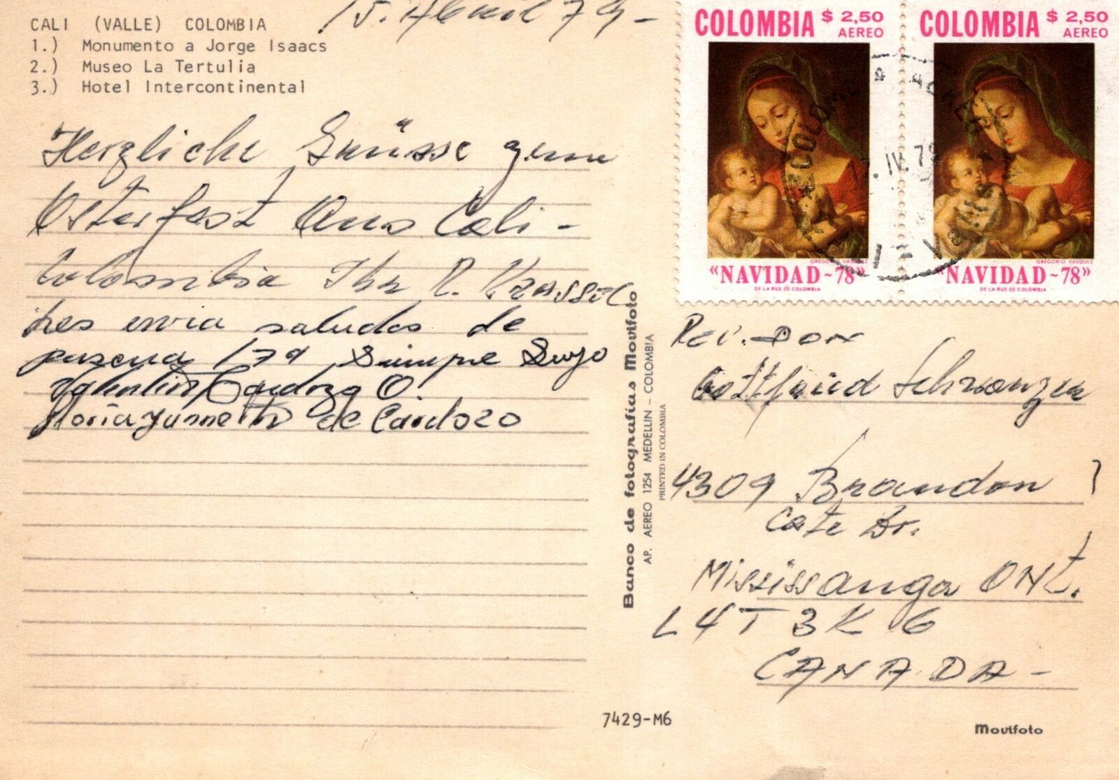Vintage Continental Size Postcard Multiple Views Cali Colombia | Latin ...
