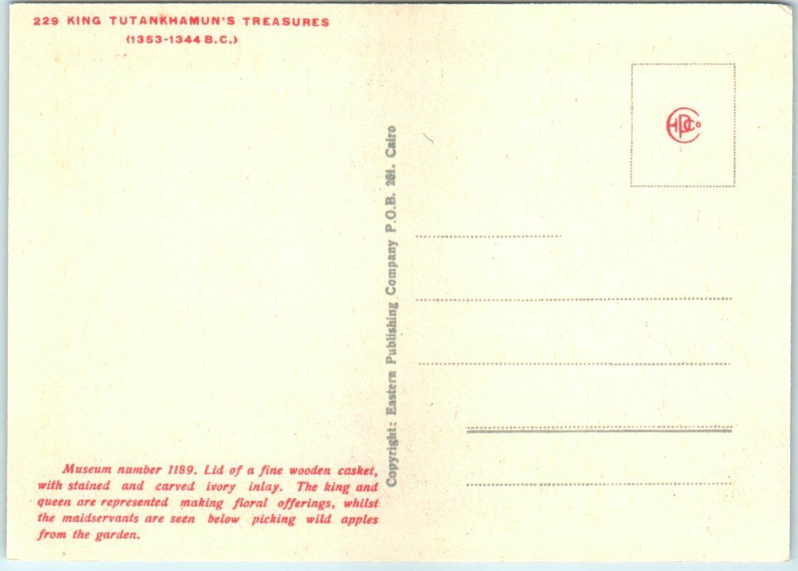 King Tutankhamun's Treasures - Museum Number 1189 - Lid of a Fine ...
