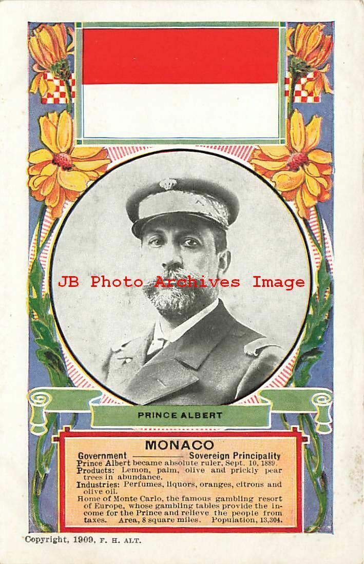 Monaco Royalty, FH Ault 1909 No 674, Monaco Prince Albert, Flag ...