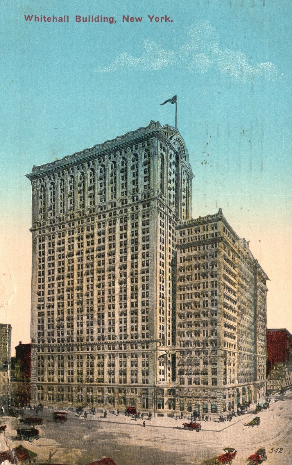 Vintage Postcard 1914 Whitehall Building Washington Street & Battery ...