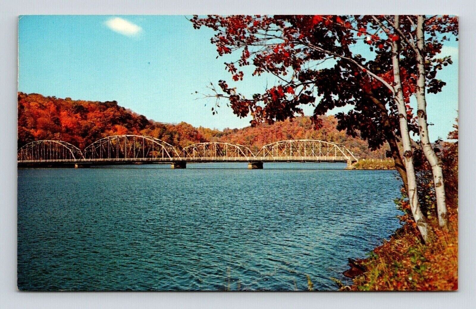 Cheat River Bridge Morgantown West Virginia Fall Autumn Shoreline UNP ...