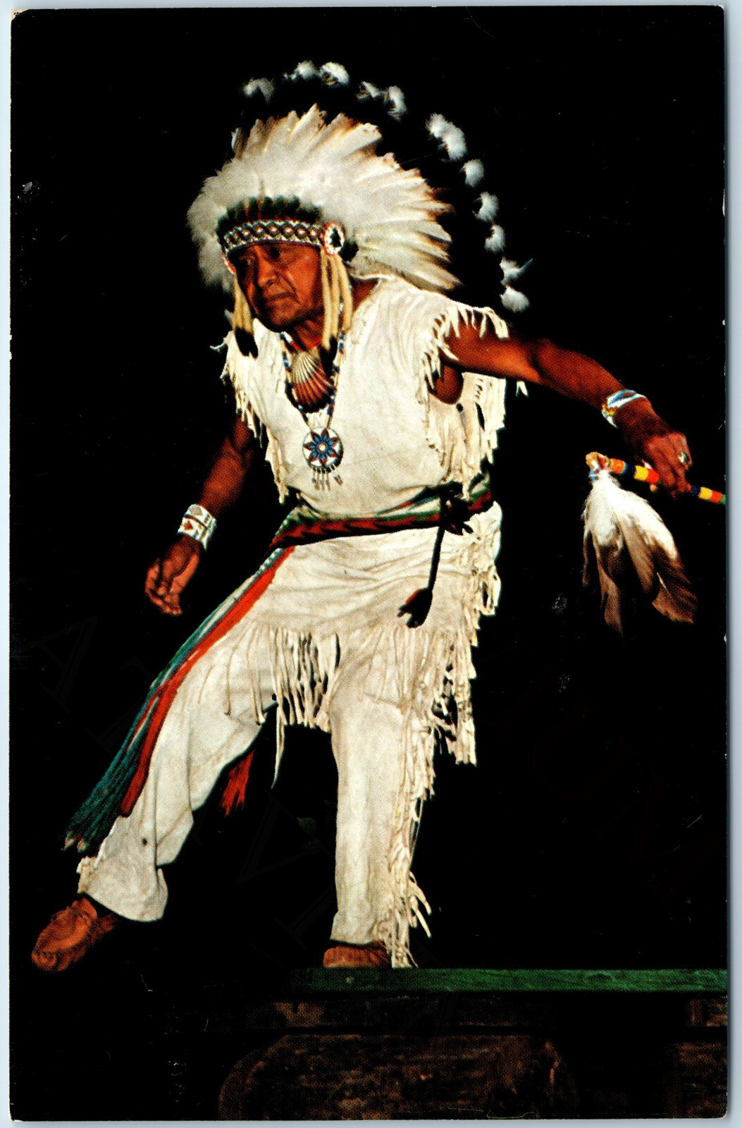 c1960s Wisconsin Dells Indian Chief Evergreen Tree Dance Chrome PC ...