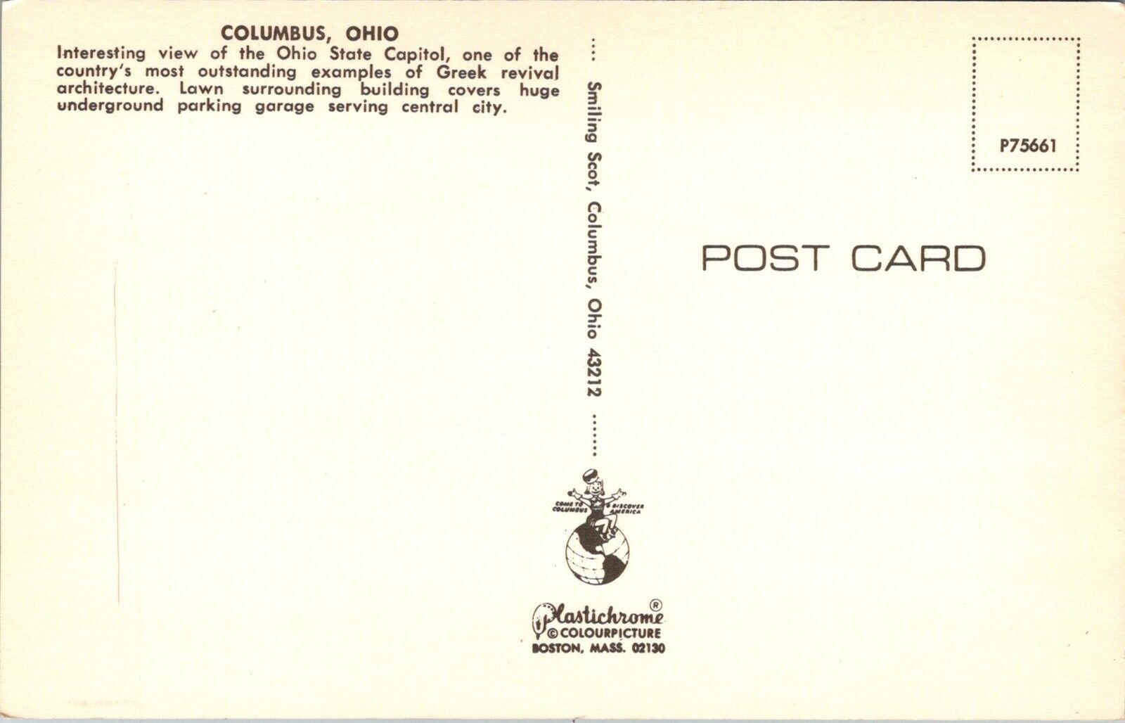 Columbus Ohio State Capitol Greek Revival Architecture Parking Garage ...