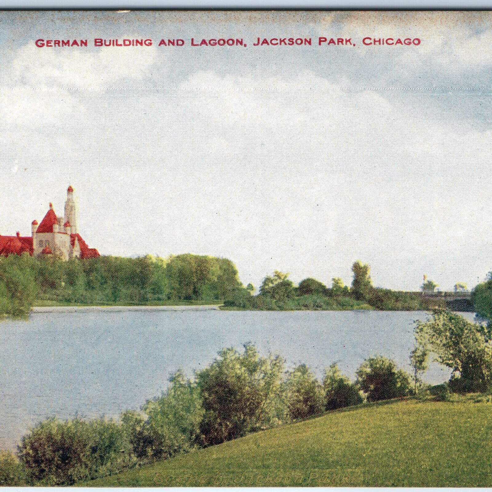 c1910s Chicago, IL German Building Lagoon Jackson Park PC Art Litho ...
