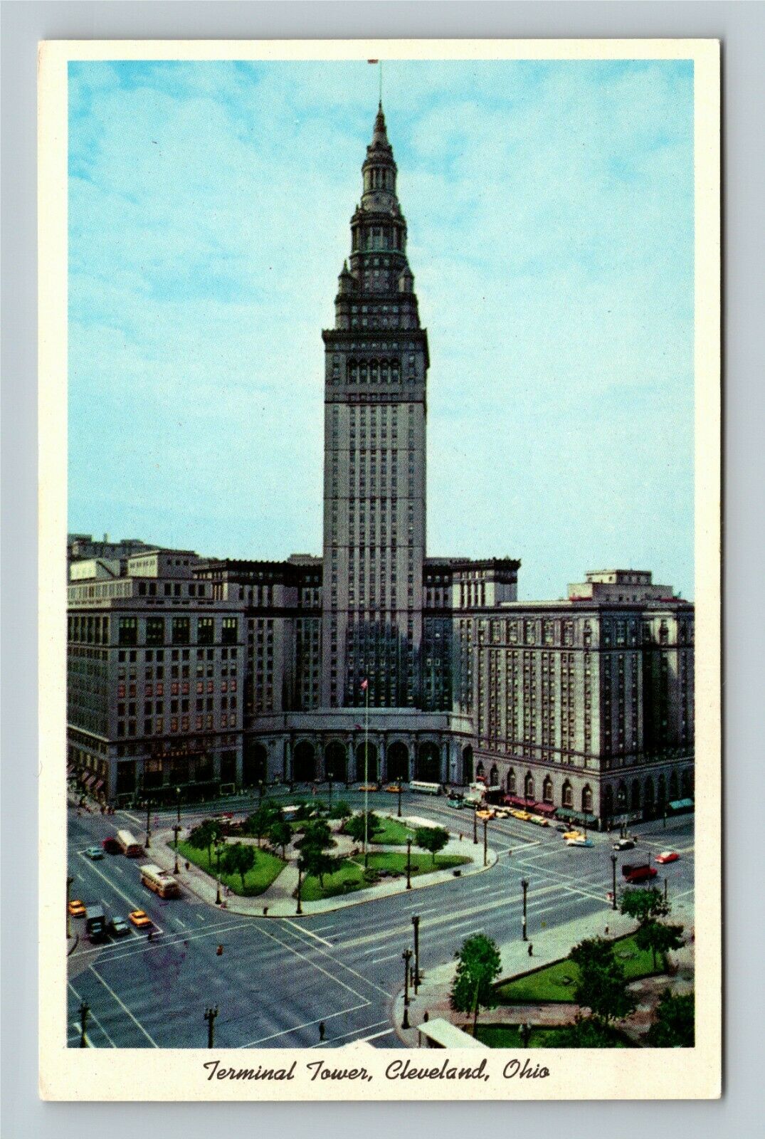 Bird's Eye View, Terminal Tower, Public Square, Cleveland Ohio Vintage ...