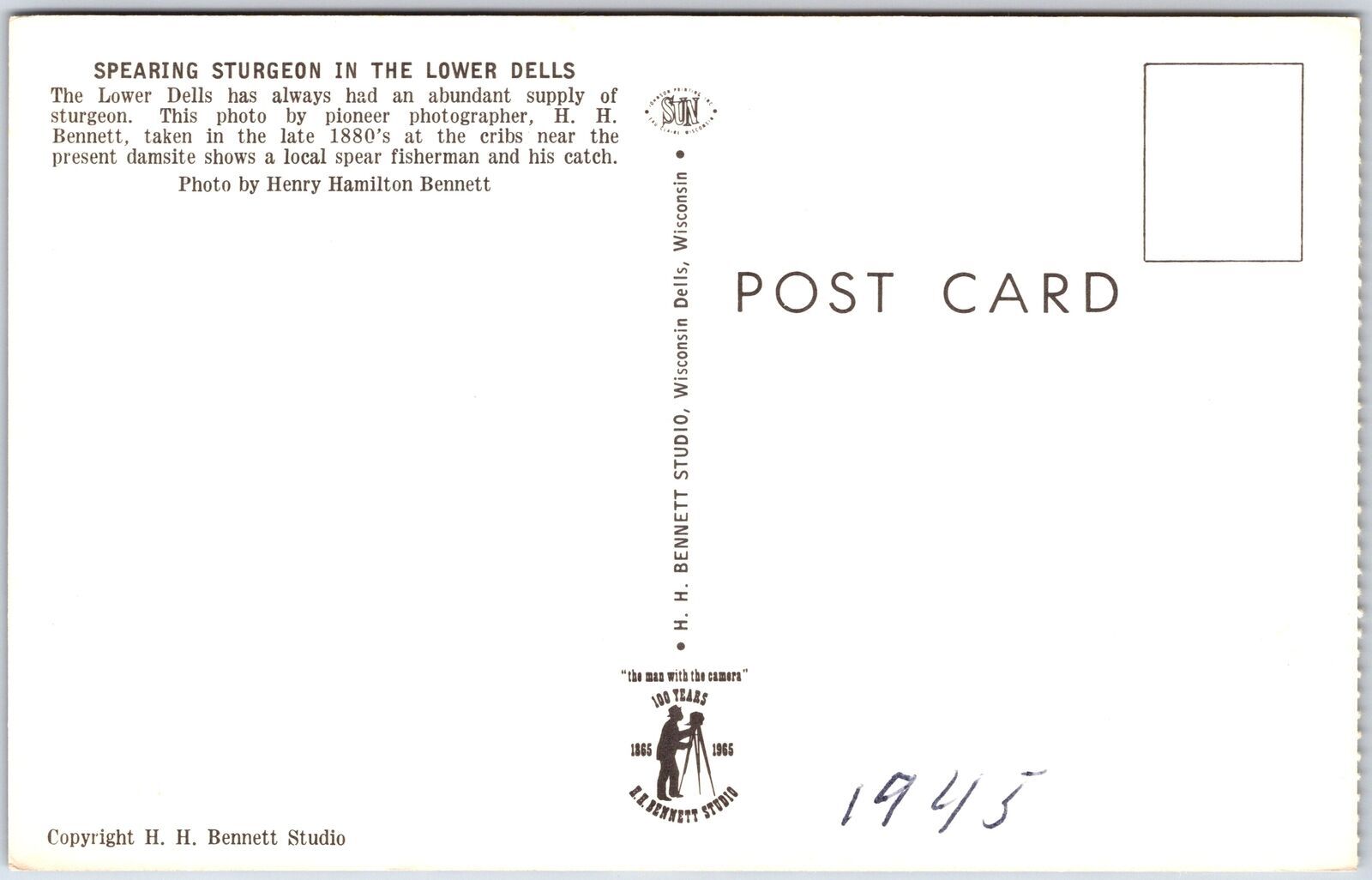 Vintage Postcard Spearing Sturgeon in the Lower Dells in 1880s ...