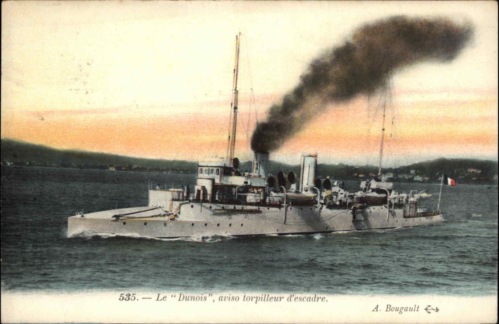 Bougalt French Navy Le Dunois Torpedo Boat Battleship Ship Vintage ...