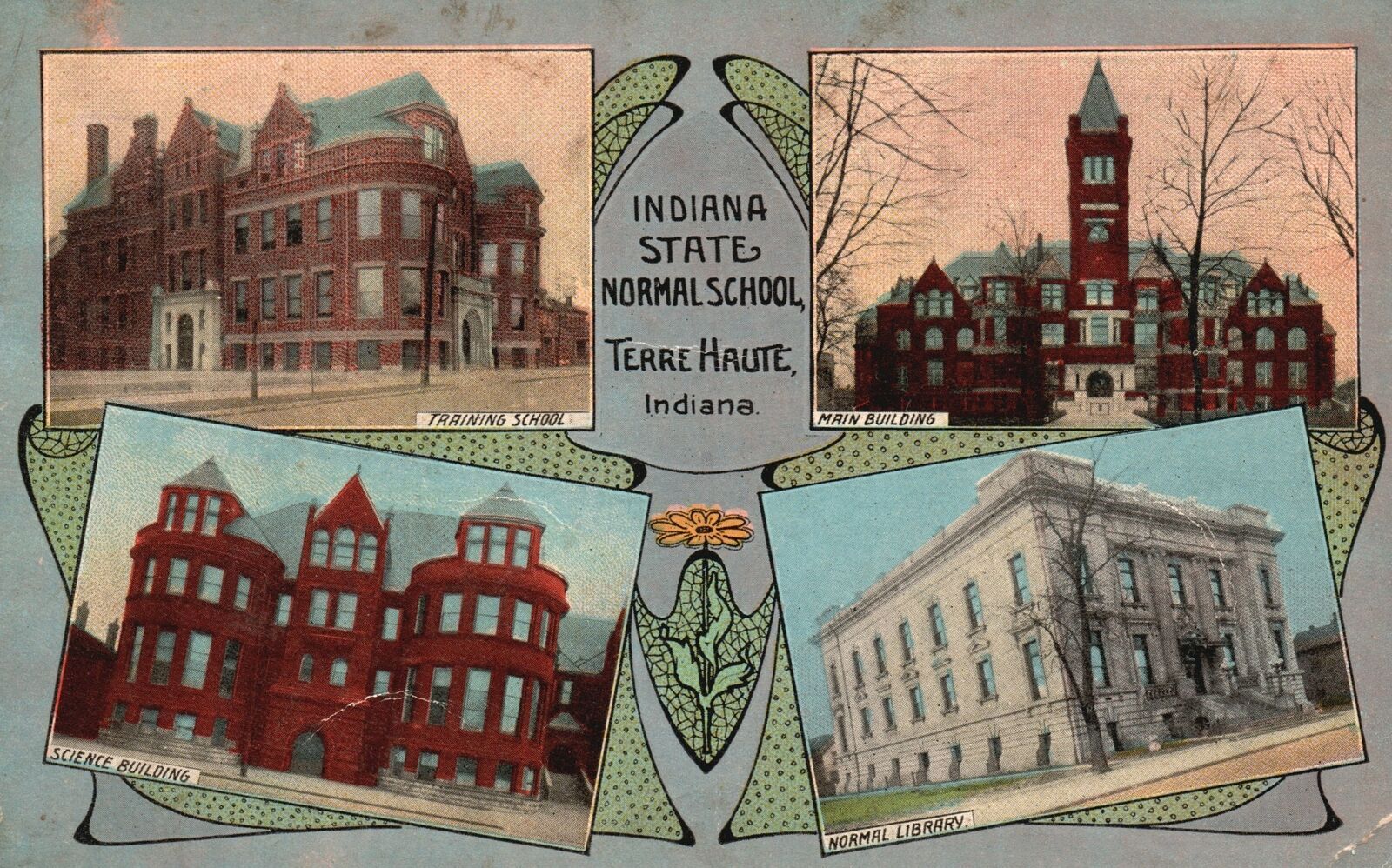 Vintage Postcard Normal School Library Training Room Main & Science ...