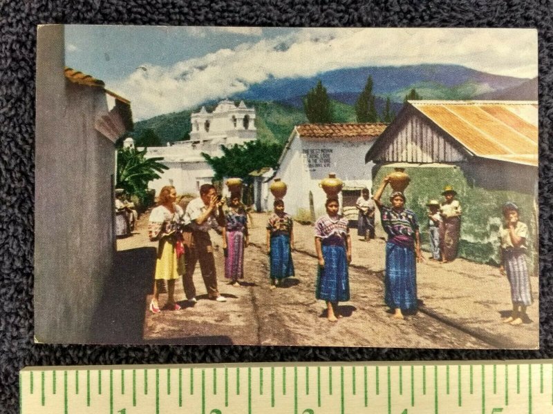 Postcard - Guatemalan Women Carrying Water Home In Large Earthen Jugs ...
