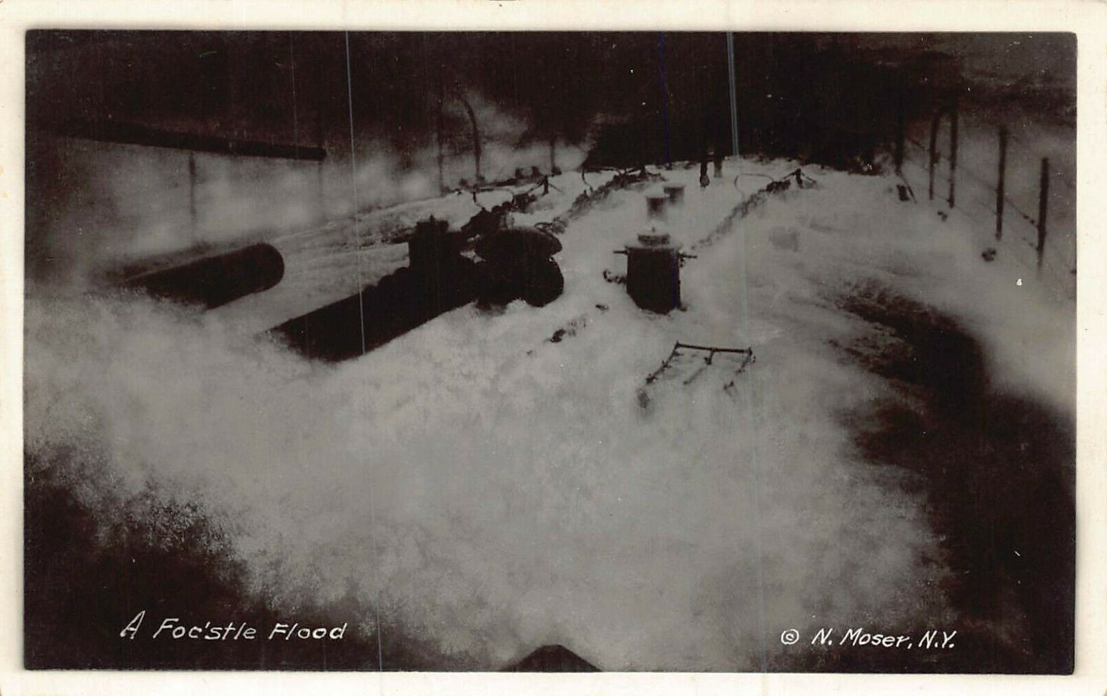 A Foc'sle Deck Flood~N Moser WW1 ERA Military Real Photo Postcard ...