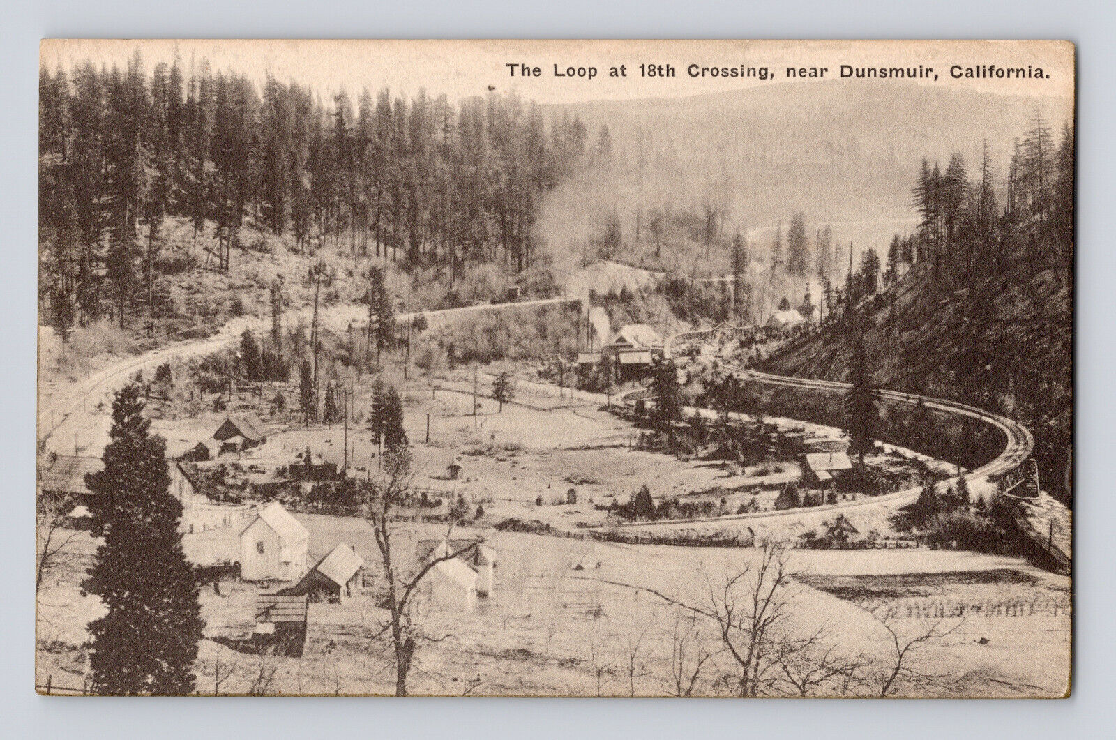 Postcard California Dunsmuir CA Railroad Train Loop SPRR 1925 Posted ...
