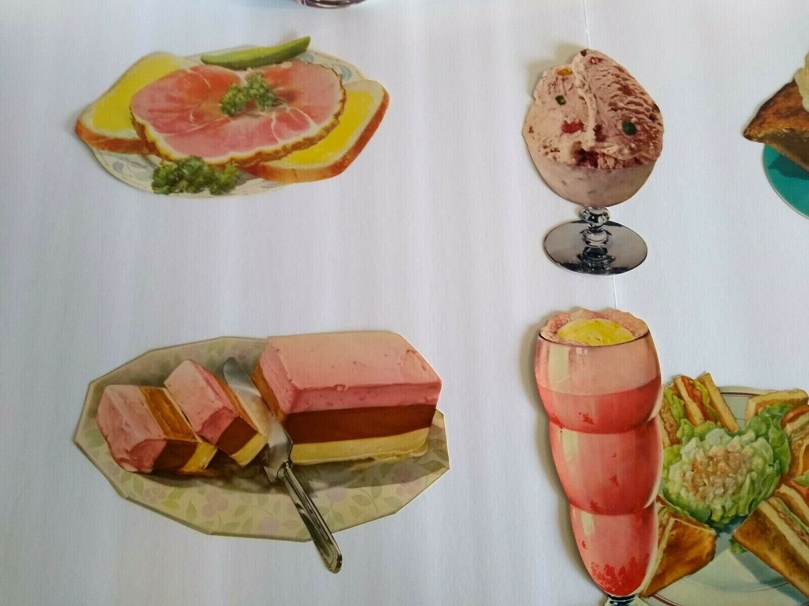 Food Platter Sandwiches Ice Cream Mint Malt Paper Signs Vintage 1950s ...