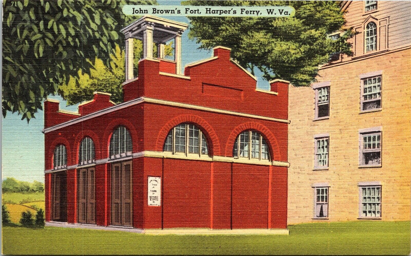 John Browns Historic Fort Streetview Harpers Ferry West VIrginia Linen ...