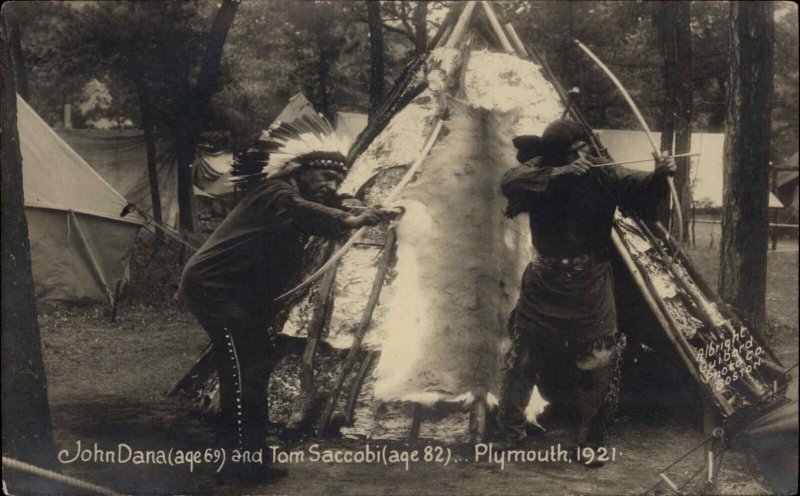 Plymouth MA Men as Native American Indians Tepee Bow Arrows Pageant ...