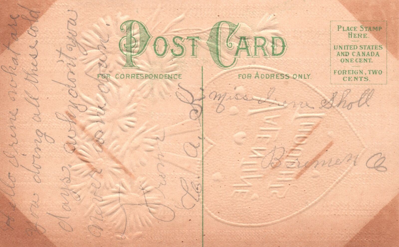 Vintage Postcard A Valentine Greeting Forget Me Nots Beautiful Face ...