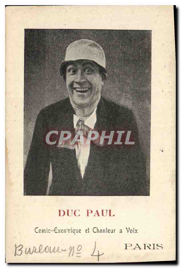 Postcard Old Duke Paul Comic eccentric singer and voice | Topics ...