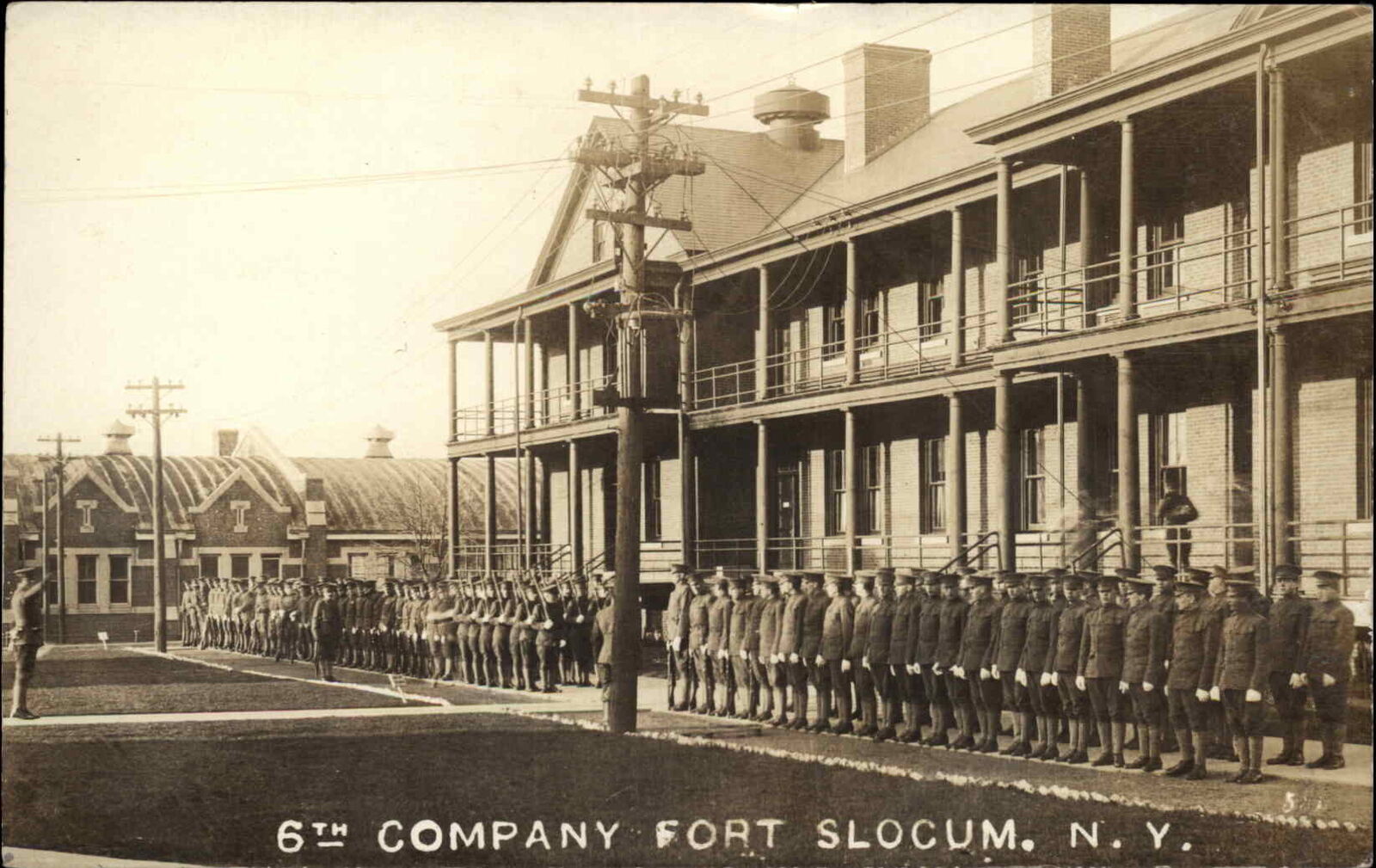 WWI Fort Slocum NY 6th Company Soldiers Soldier Msg 1916 Cancel RPPC PC ...