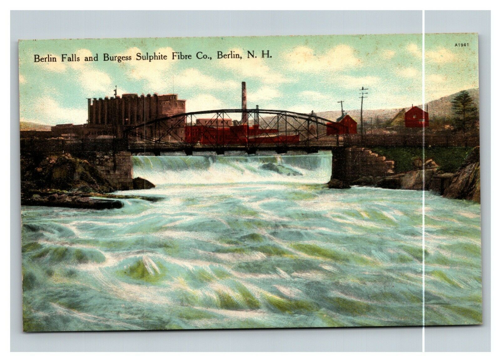 Vintage 1910's Postcard Berlin Falls & Burgess Sulphite Fibre Co New ...