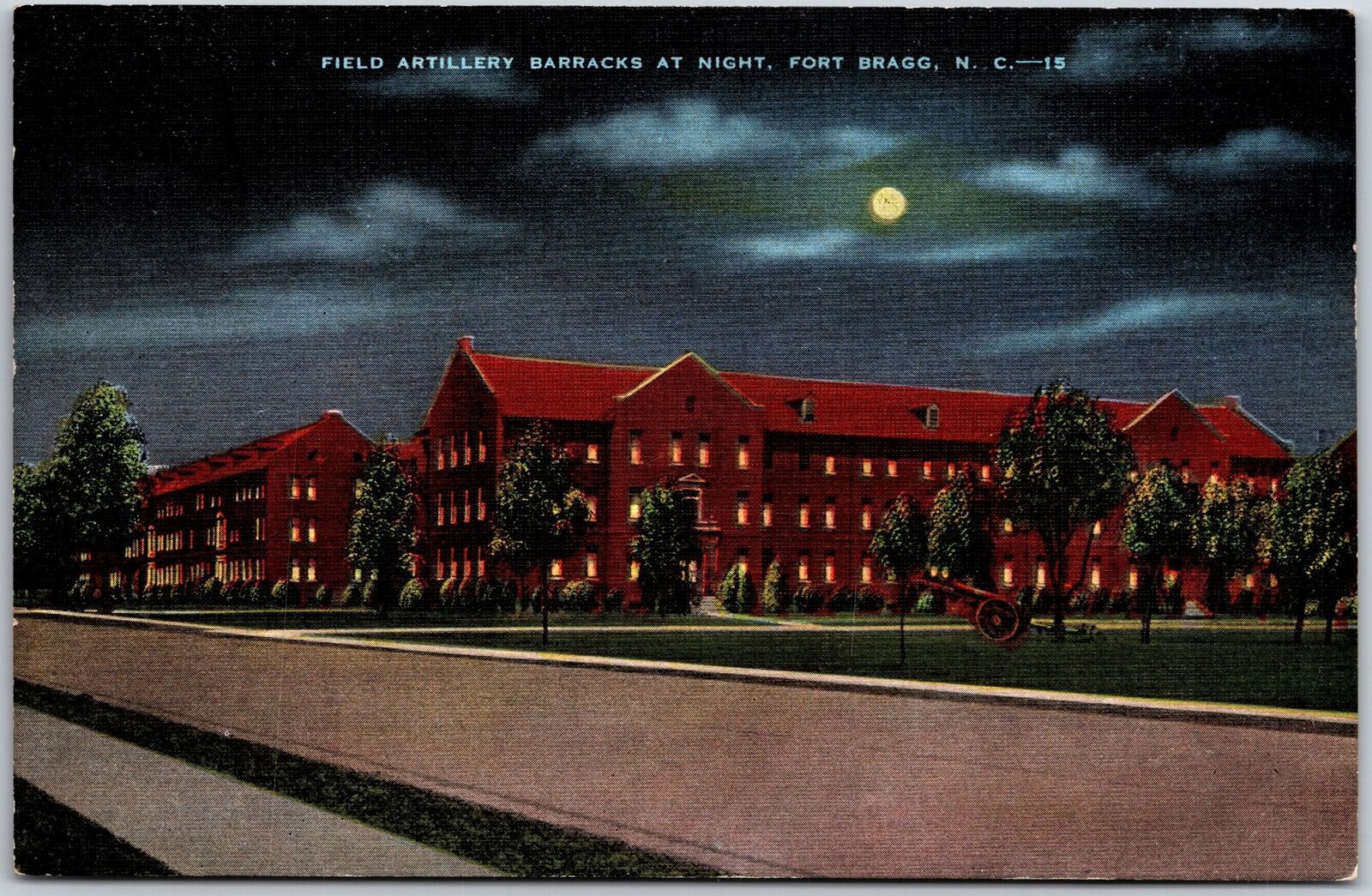 Fort Bragg North Carolina, Field Artillery Barracks at Night, Vintage ...