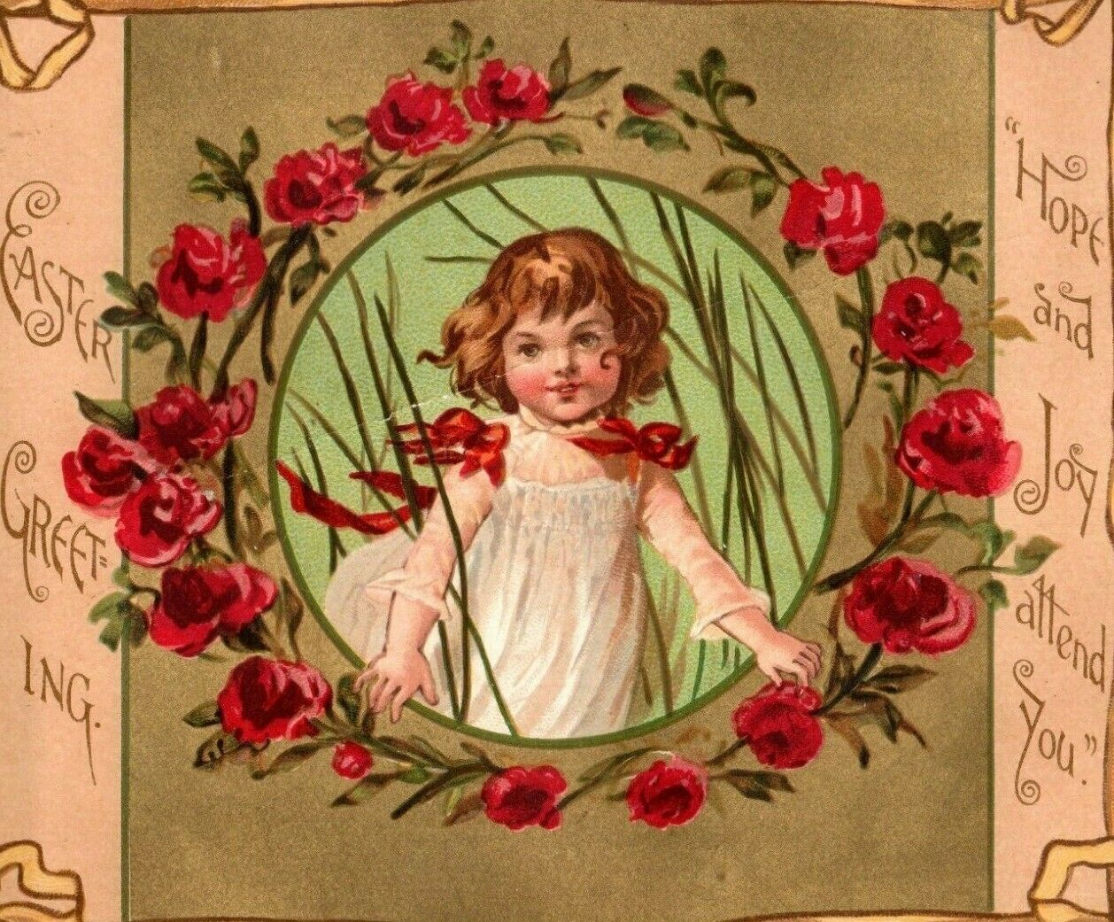 1880's Fab Graphical Victorian Easter Adorable Girl 7A | Ephemera ...