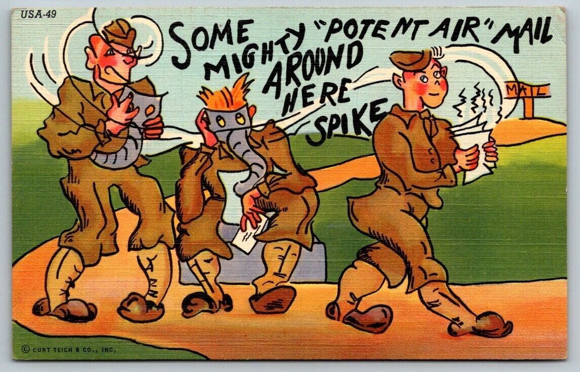 US Army Humor Comic Card Air Mail Perfume Postcard | United States ...