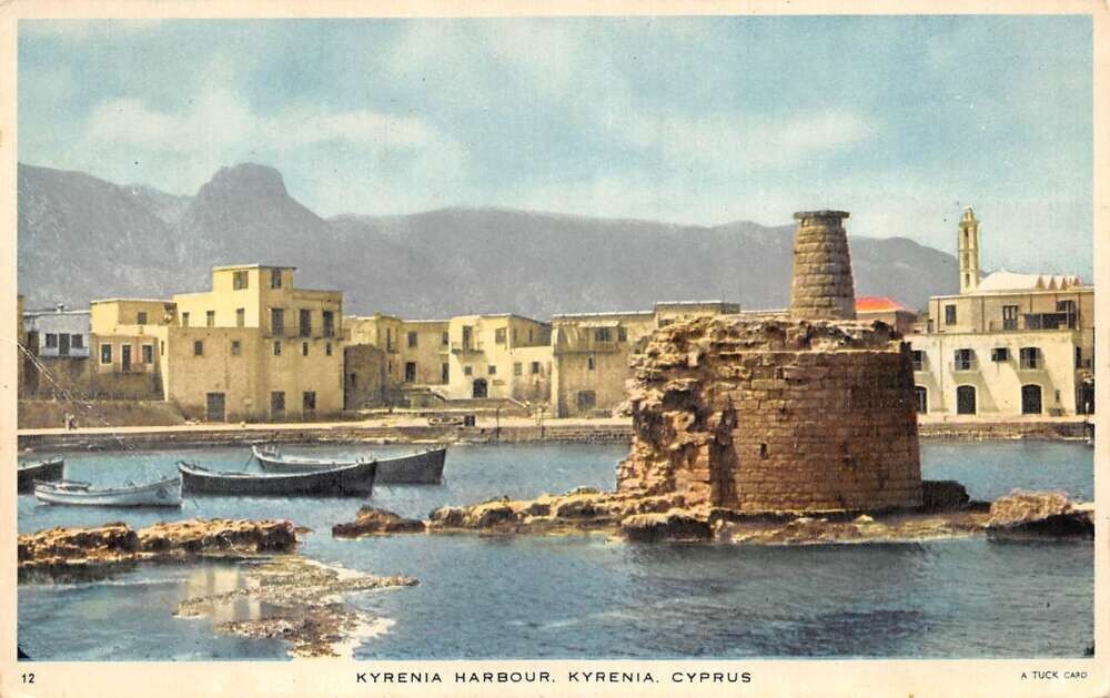Kyrenia Cyprus Harbour View and Ruins Tuck Postcard AA106834 | Europe ...