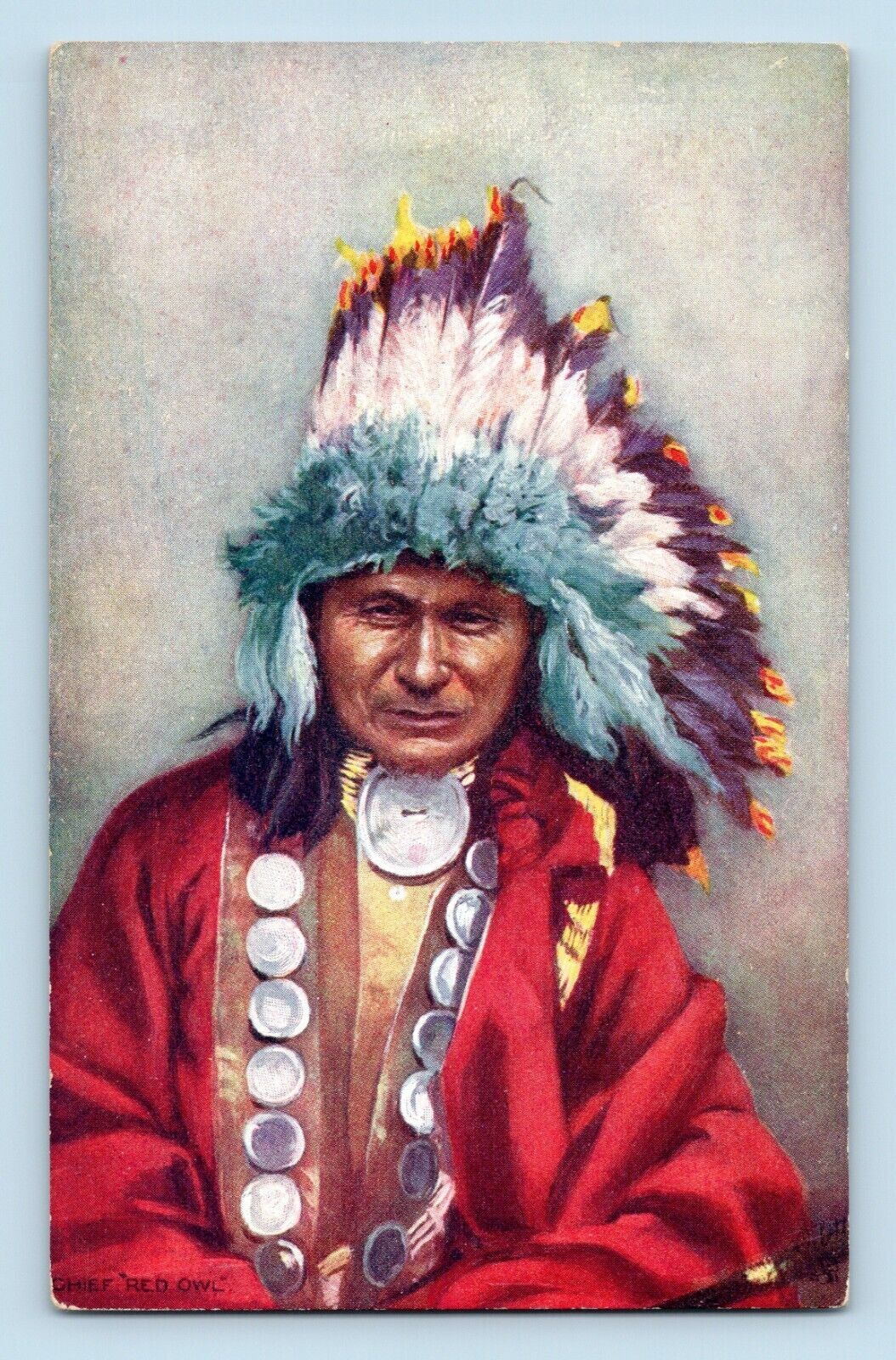 Chief Red Owl Raphael Tuck 2171 Native American UNP DB Postcard N10 ...