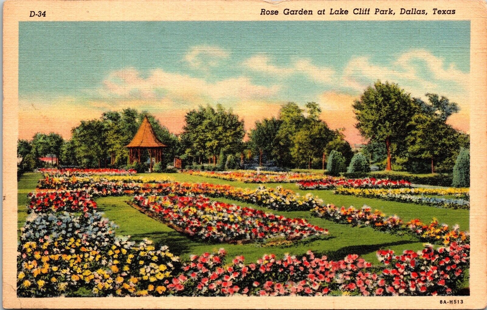Lake Cliff Park Rose Garden Dallas Texas Flower Linen Cancel WOB ...