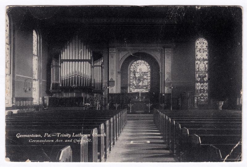 1907-15 Philadelphia PA Trinity Lutheran Church Interior Germantown Ave ...