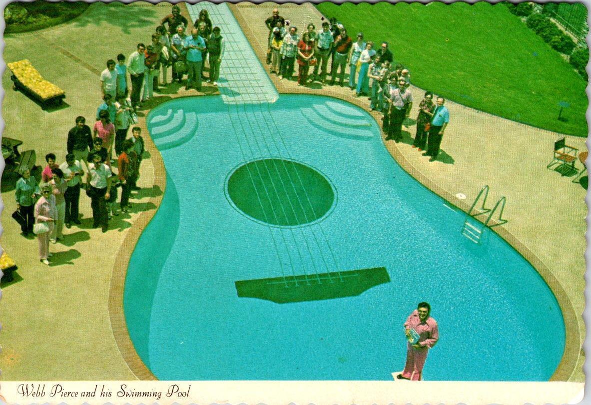 Nashville, TN Tennessee SINGER WEBB PIERCE & GUITAR SHAPED POOL 4X6 ...