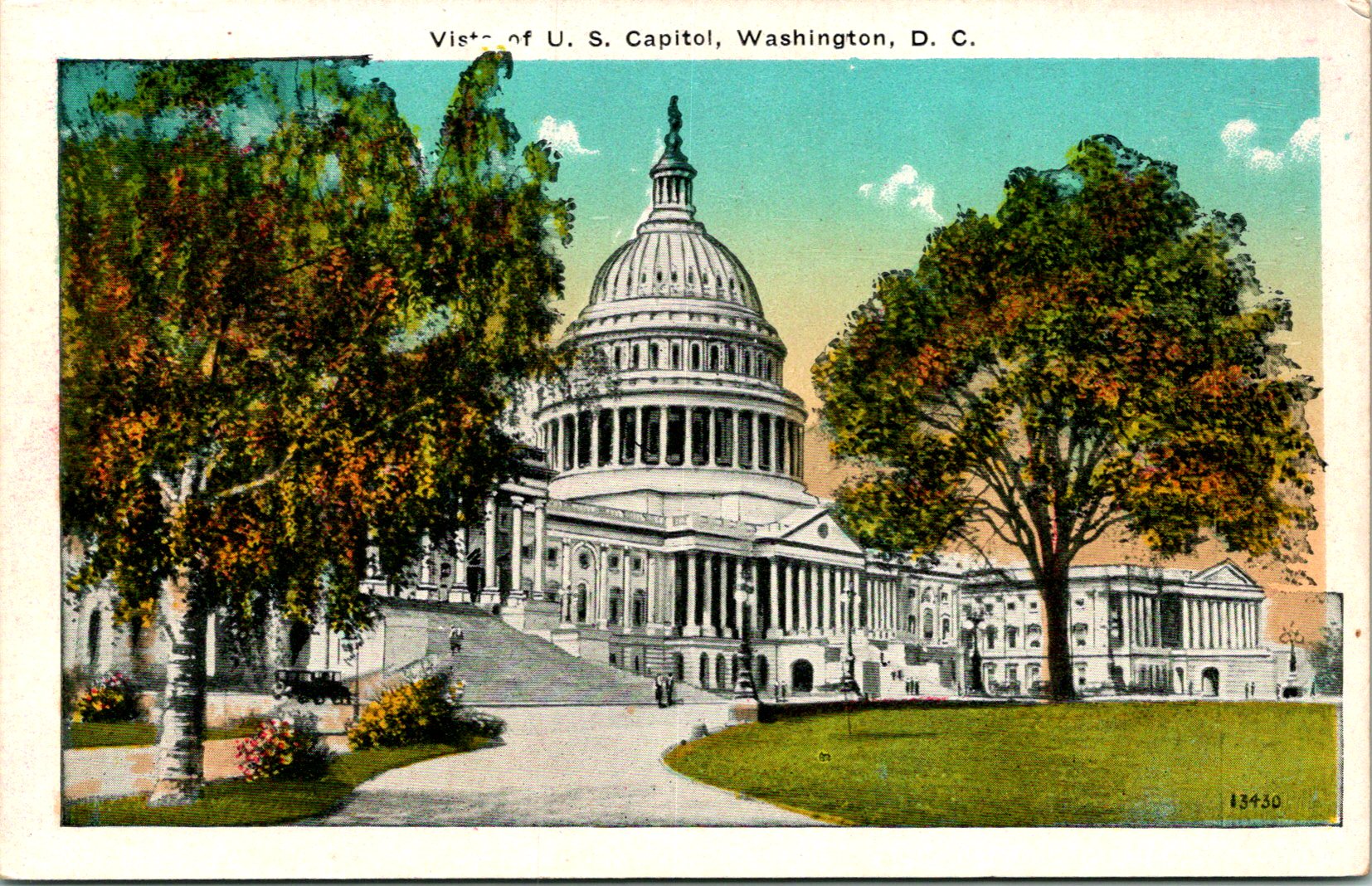 Washington DC US Capitol Building side view Path Postcard unused (12510 ...