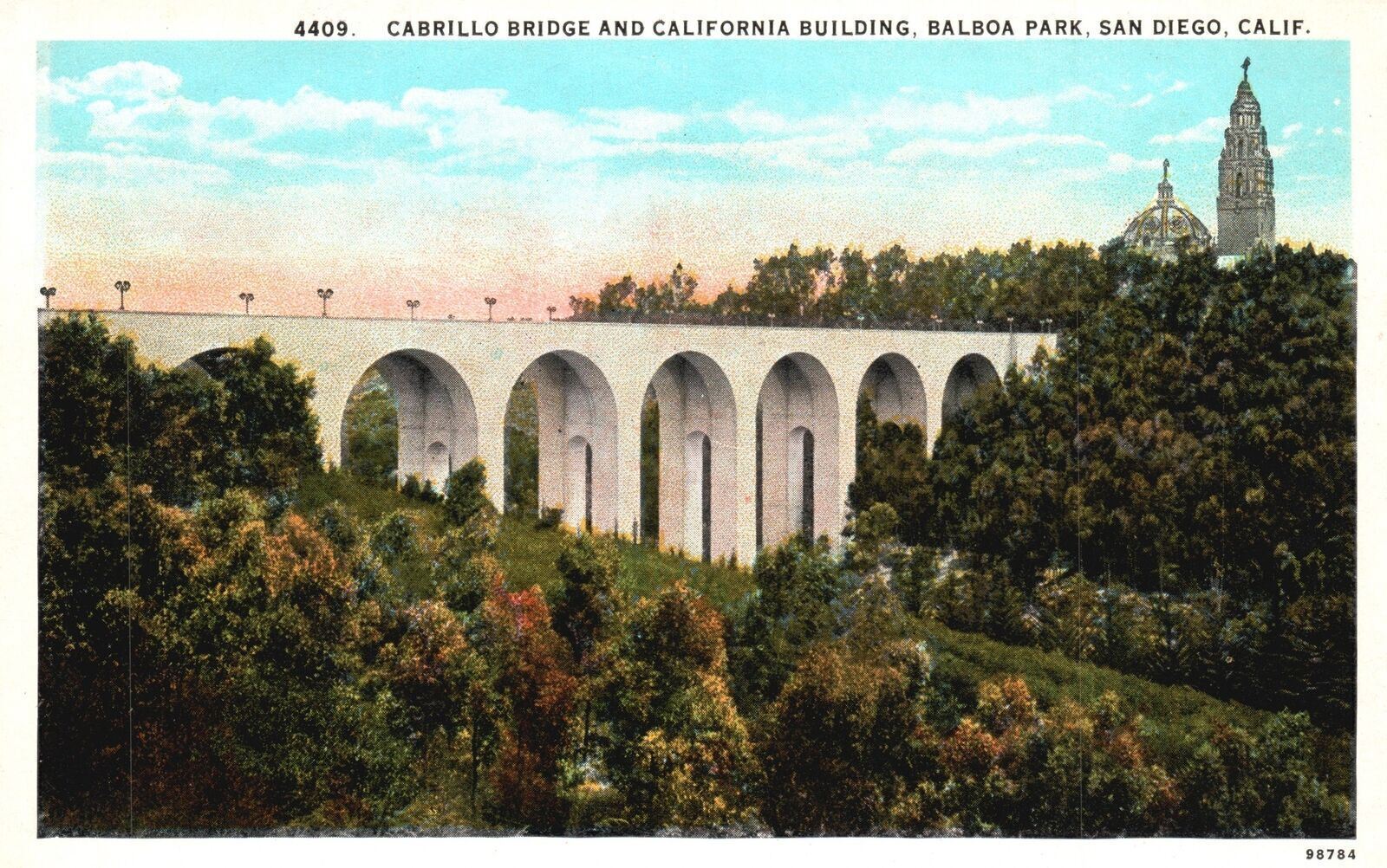 Vintage Postcard Cabrillo Bridge & California Building Balboa Park San ...