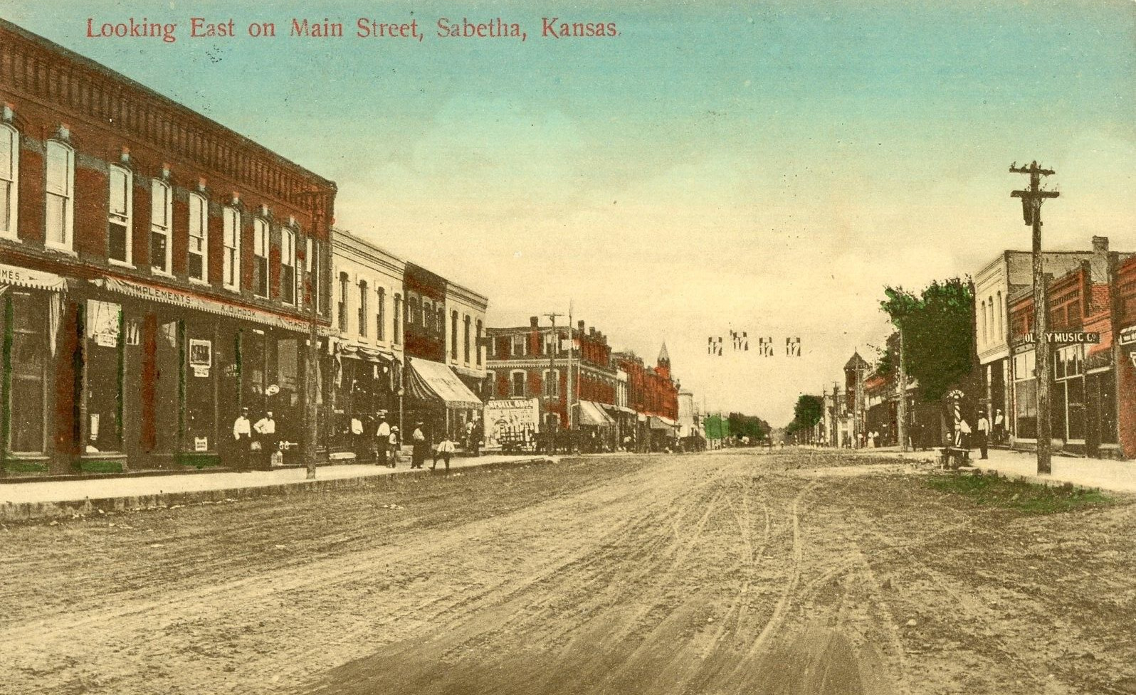 Postcard Divided Back Postcard showing Main Street in Sabetha, KS. aa6 ...