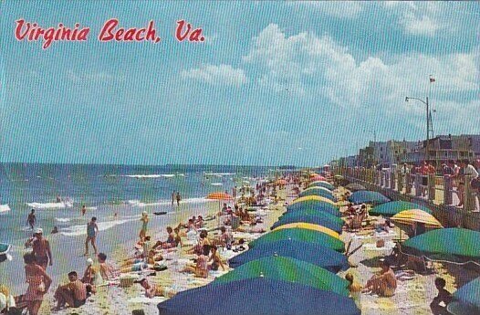 Virginia Beach Sun Bathing On The White Sands Of The Outstanding Resort ...