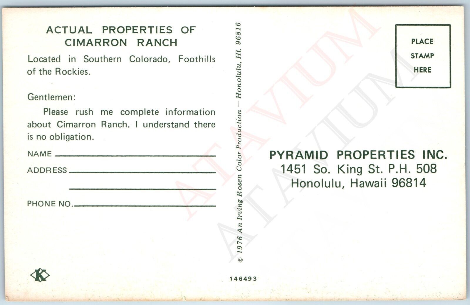 1976 Baca County, Colo Cimarron Ranch Properties Advertising Real ...