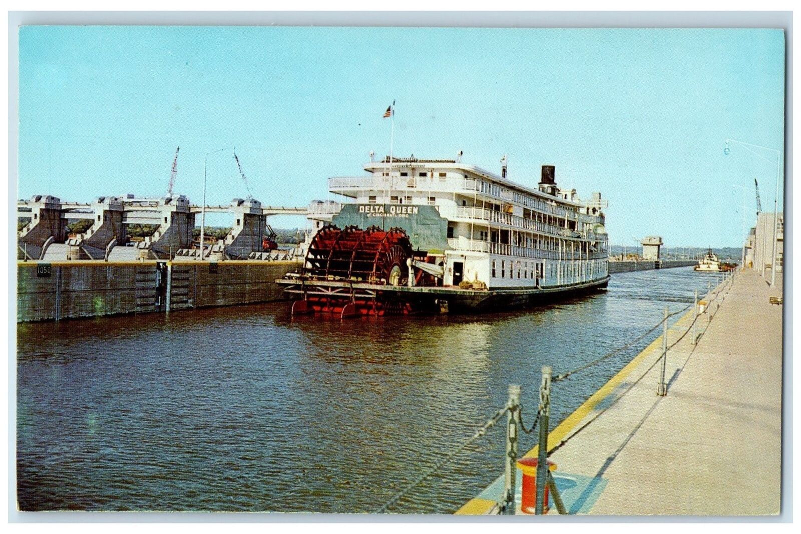 Steamer Ship S.S. Delta Queen Markland Locks And Dam Madison IN Vintage ...