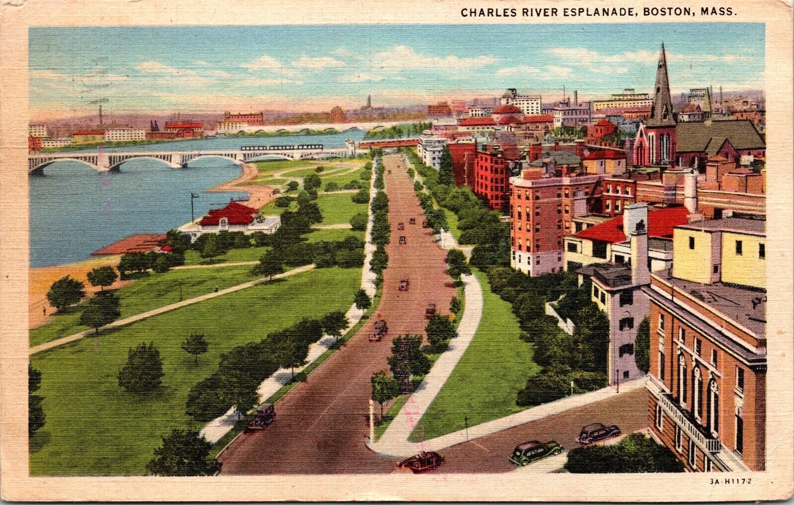 View Charles River Esplanade Boston Massachusetts MA Bridge Cars ...