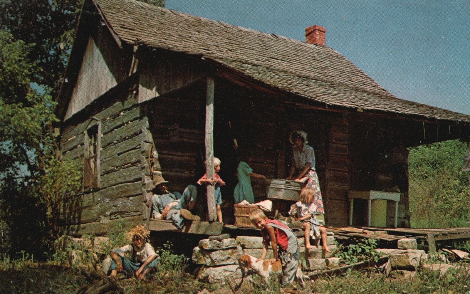 Vintage Postcard Hillbilly Family In The Ozark Most Modern Day Hill ...