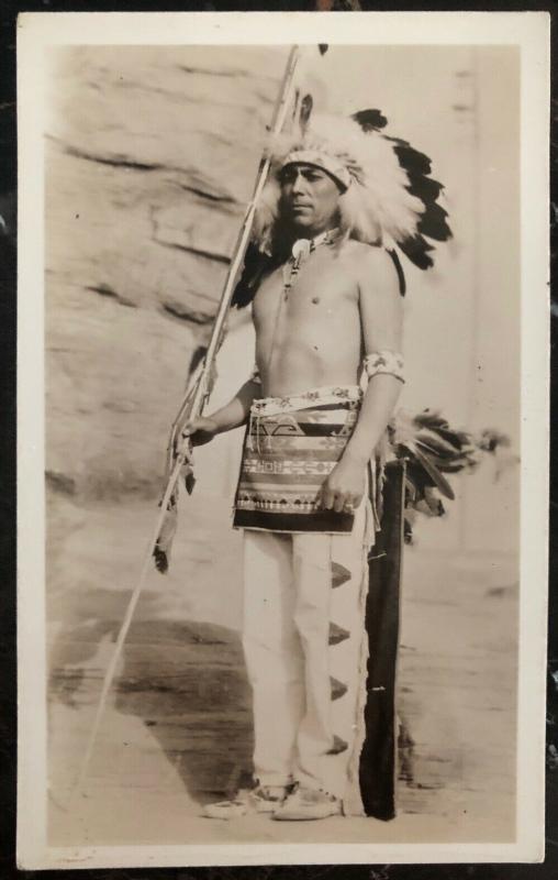 Mint USA RPPC Real Picture Postcard Native American Indian Chief ...