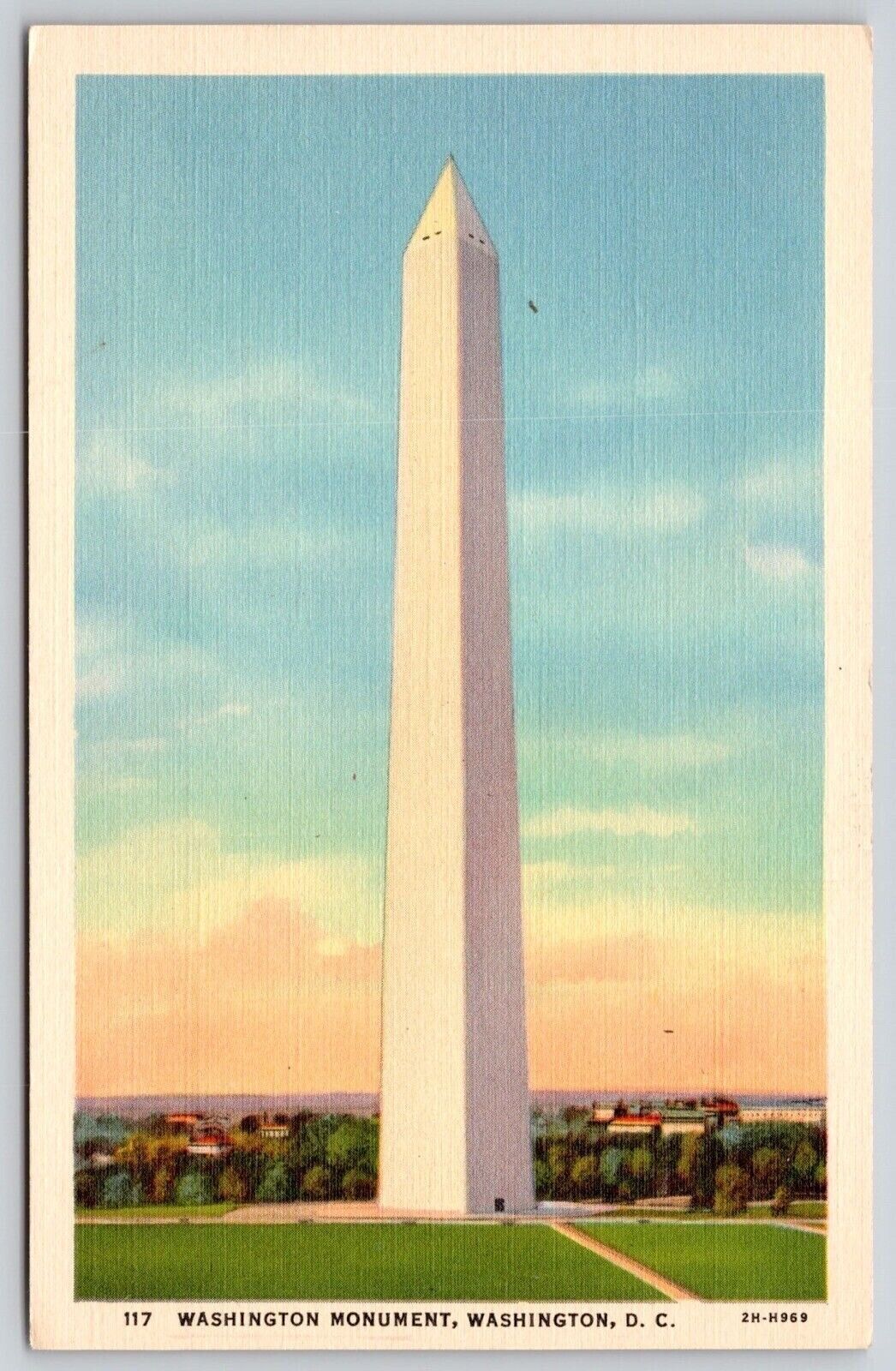 Washington DC George Washington Monument National Landmark Linen UNP ...
