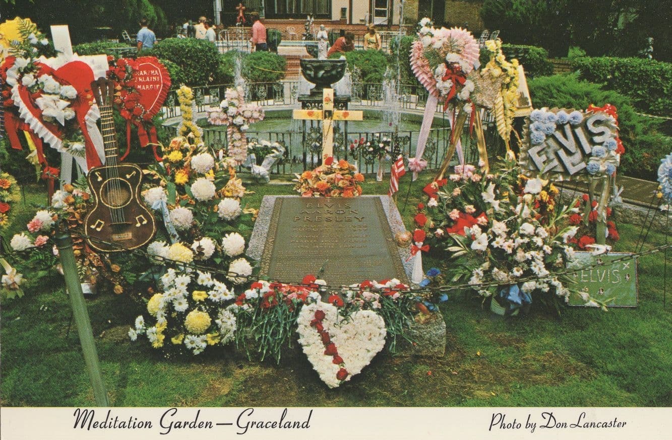 Burial Ground Grave Of Elvis Presley Graceland 1980 Postcard | Topics ...