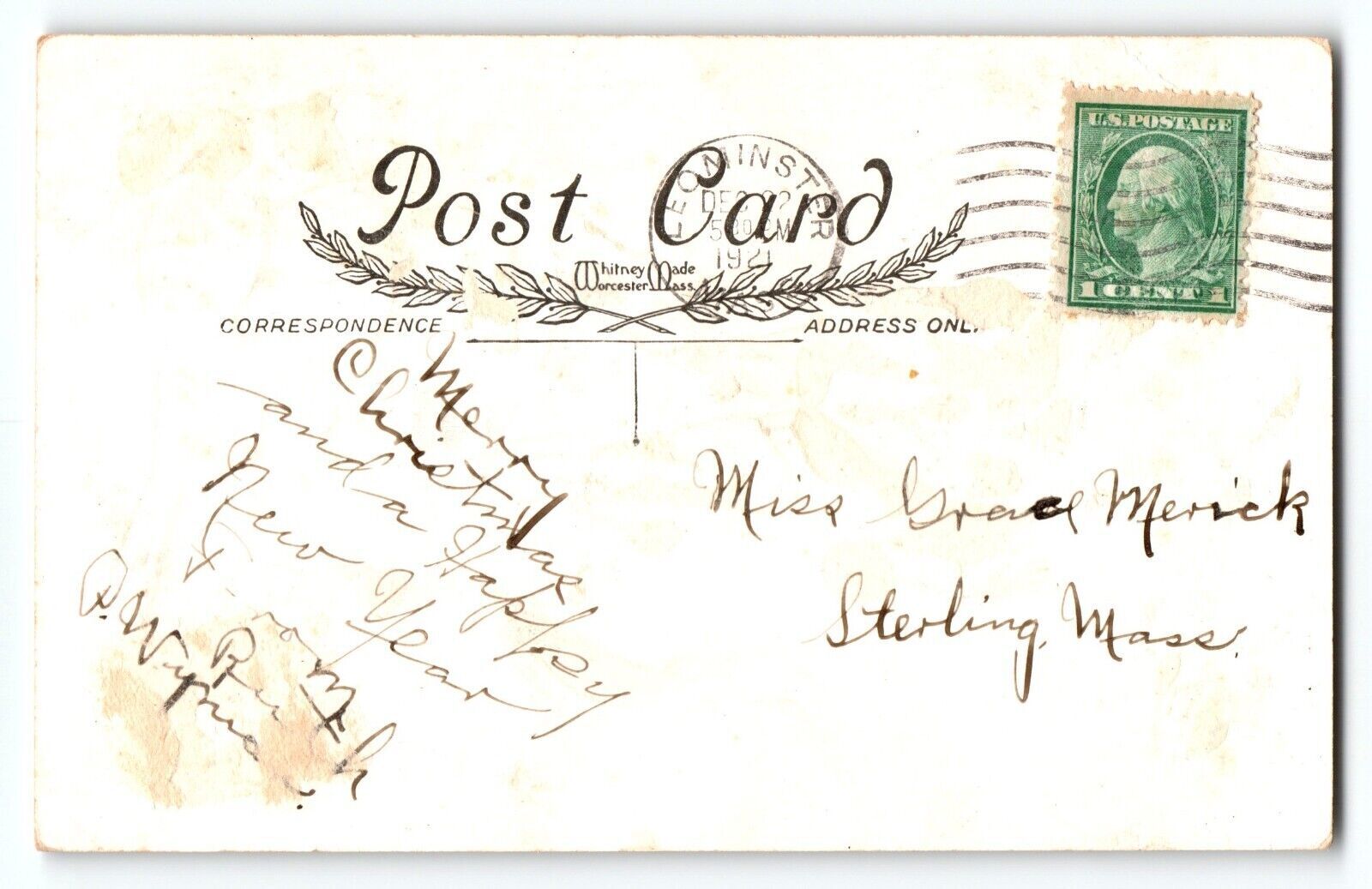 Christmas Postcard Girl Mailing Letters To Santa Claus US Mail Box ...